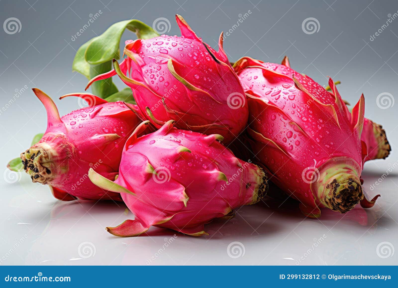 Exotic Tropical Fruit Pitaya Close-up Stock Illustration - Illustration ...