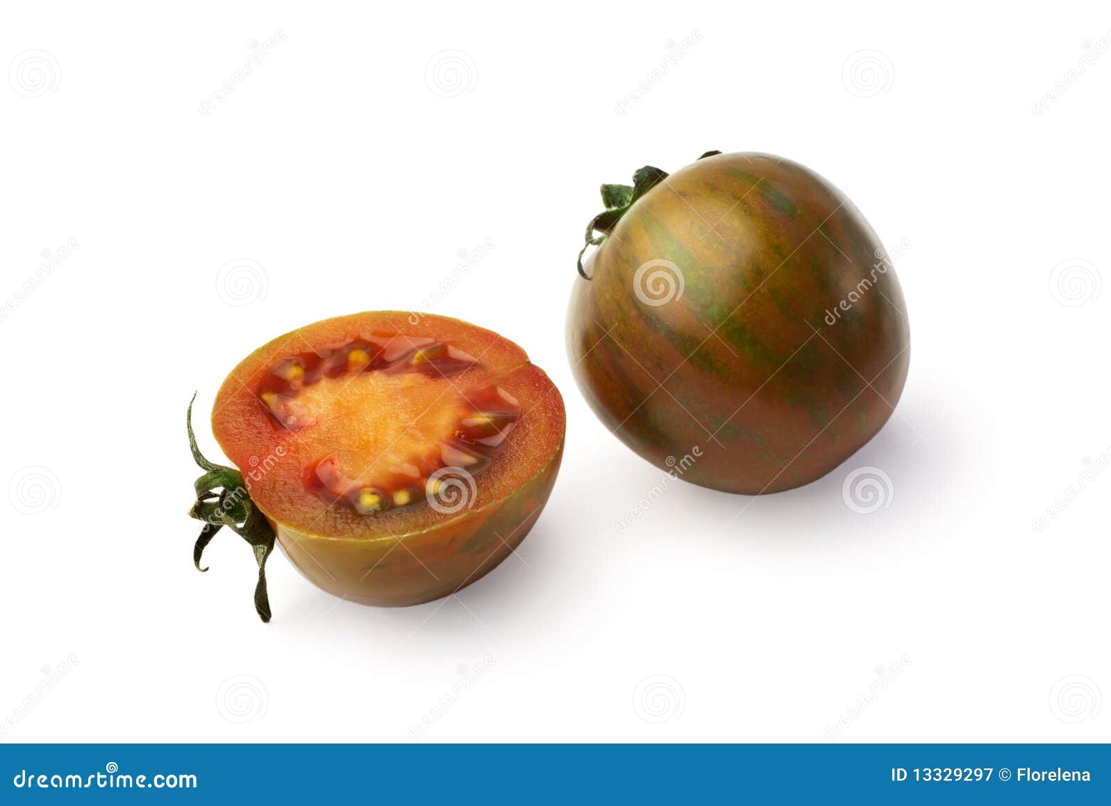 Exotic Zebra Tomatoes Isolated on White Stock Image - Image of ...