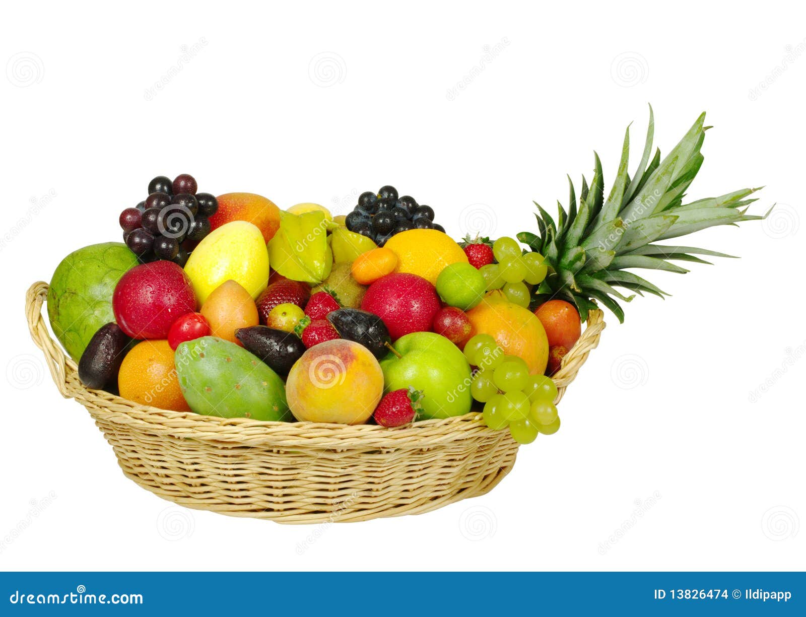 Exotische Vruchten in Een Mand Stock Foto - Image of grenadine, ananas ...