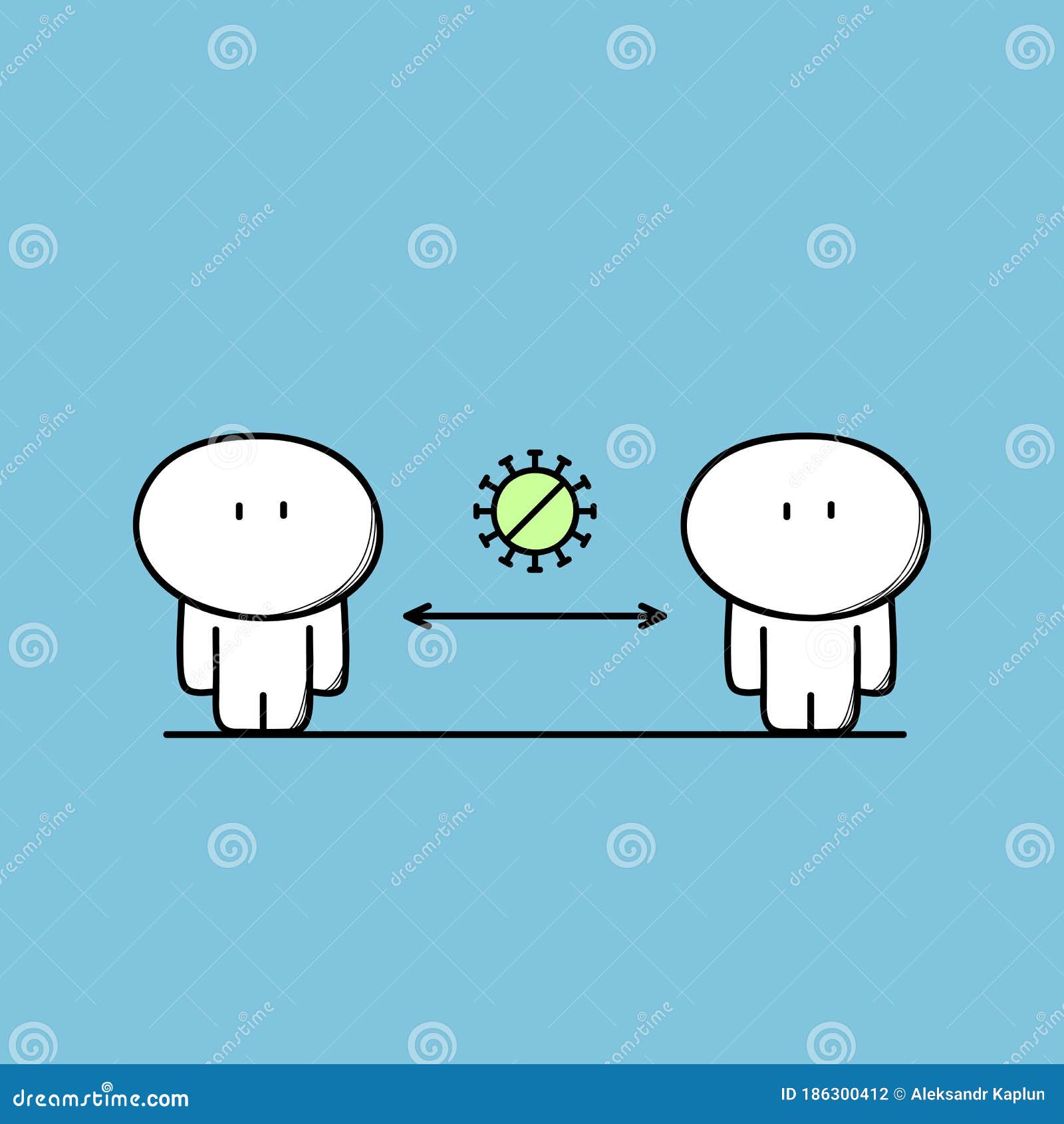 Coronavirus Safe Distance - Infection Prevention Illustration Stock ...