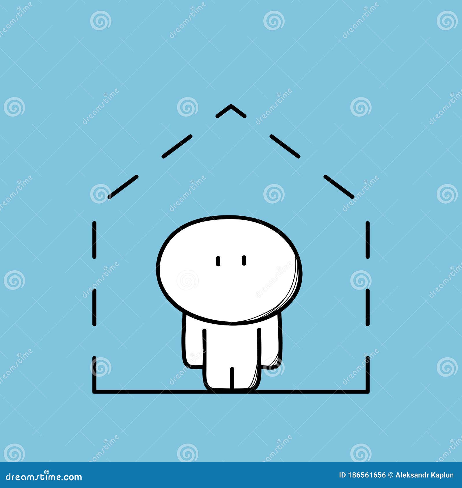 Loneliness Cartoon Vector Poster Template With Text | CartoonDealer.com ...