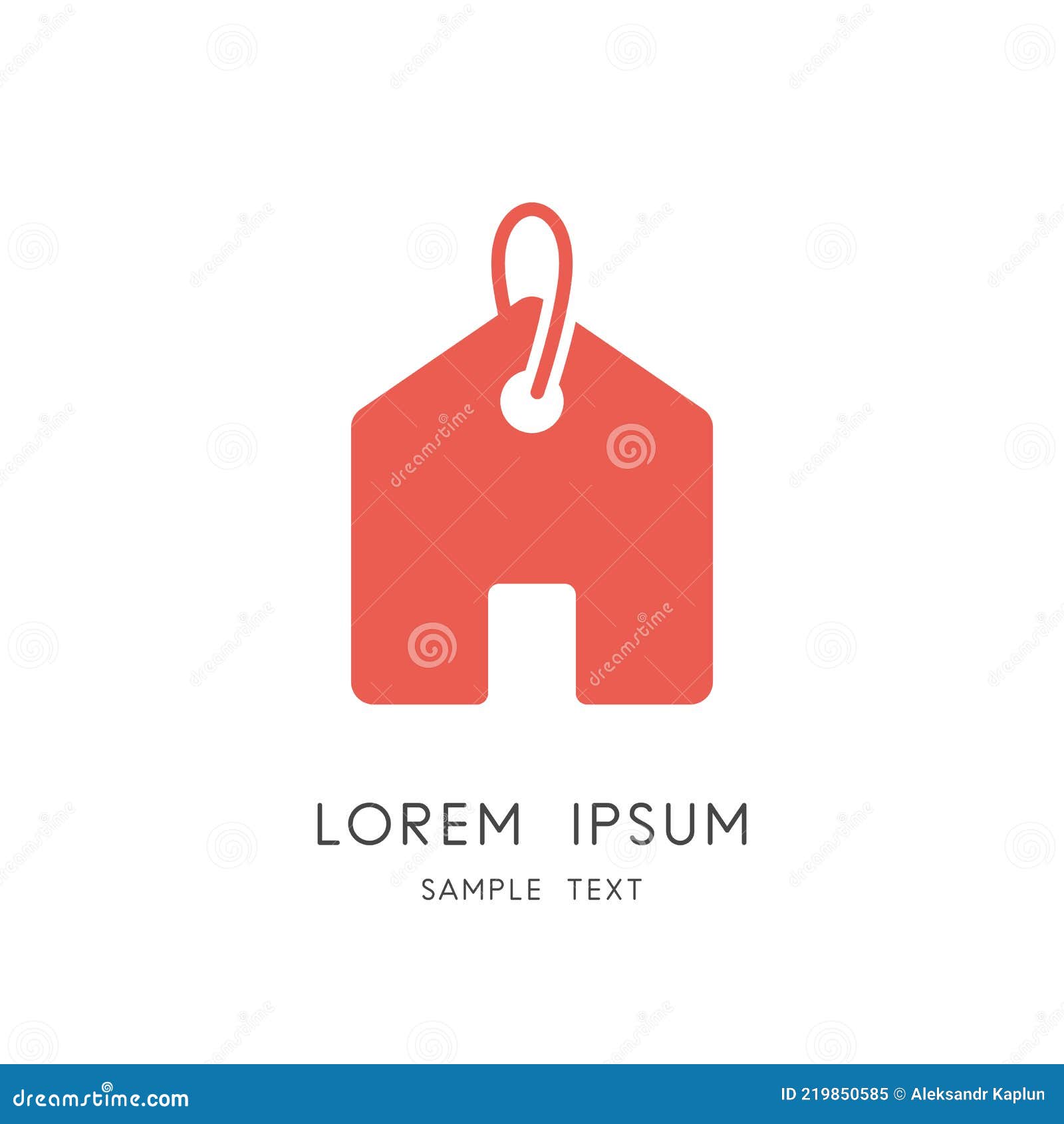 House Price Tag Logo - Home with Door and Label Symbol Stock Vector ...
