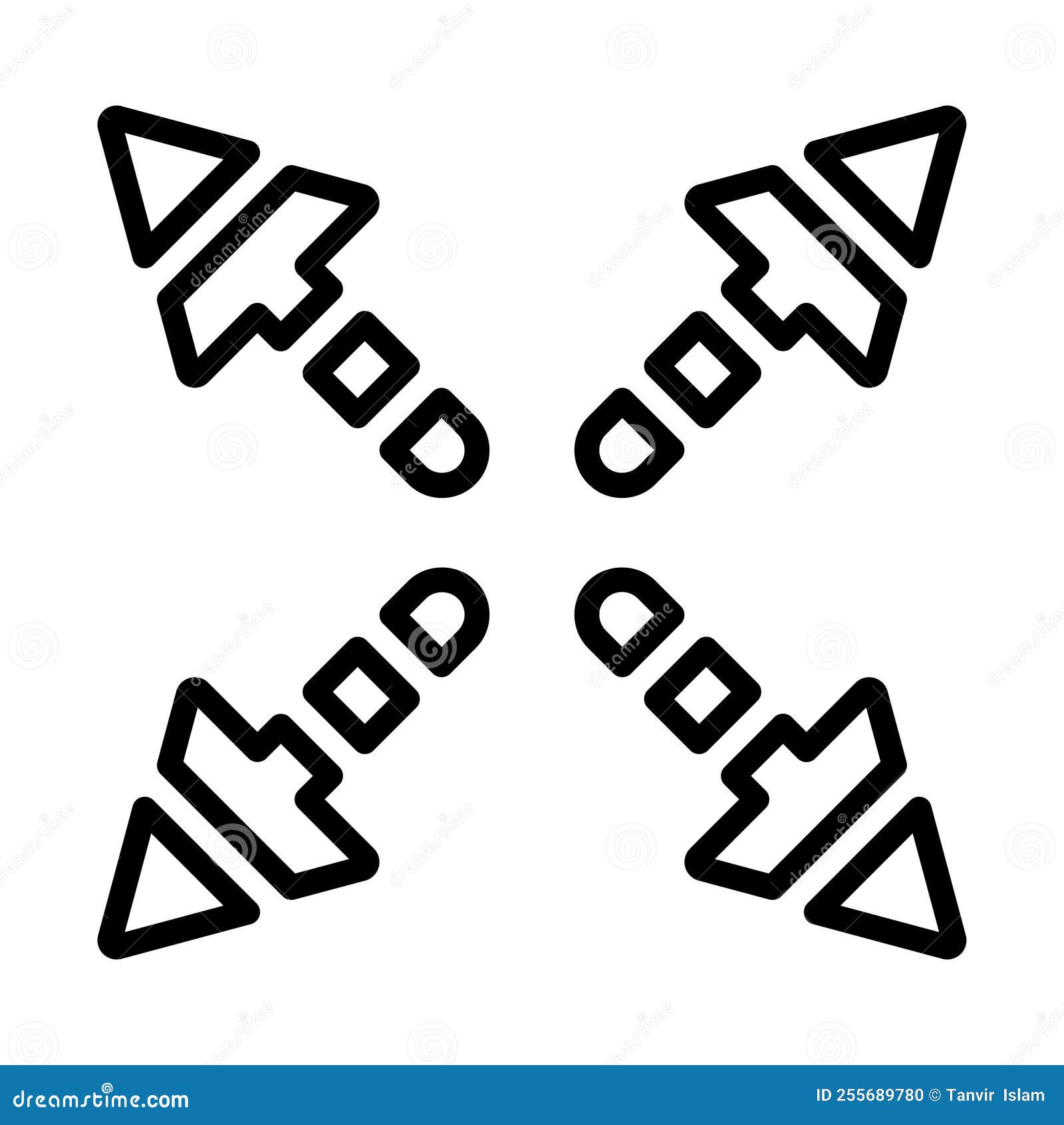 Expand Arrow Icon stock illustration. Illustration of maximize - 255689780