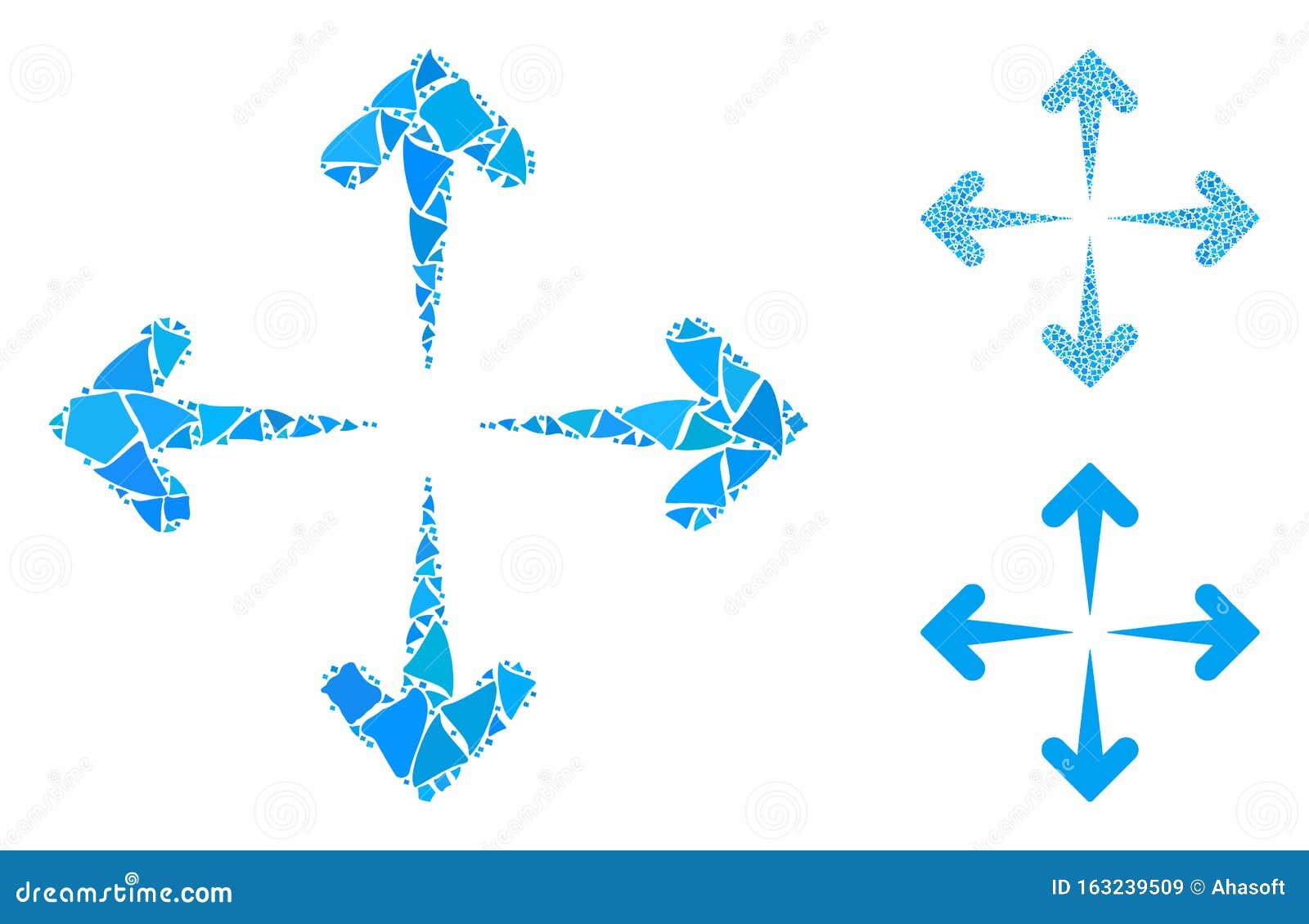 Expand Arrows Composition Icon of Ragged Pieces Stock Illustration ...