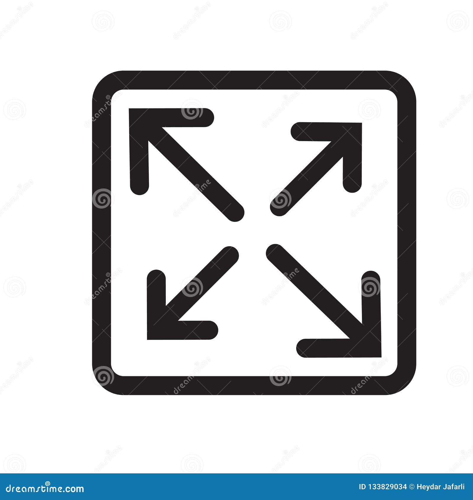 Expand Button Icon On White Background. Simple Element Illustration ...