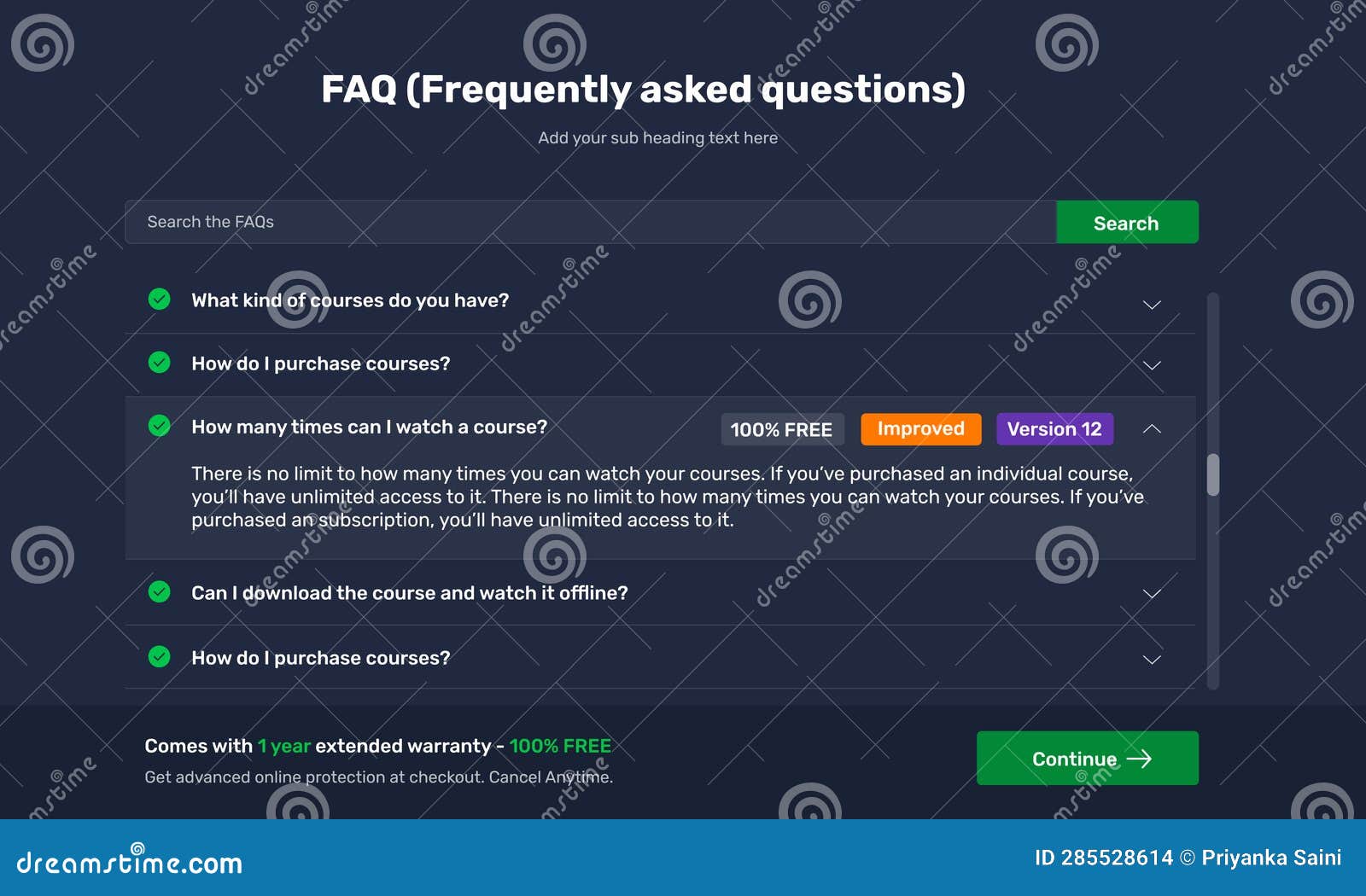 Expand Collapse Template for Frequently Asked Questions. FAQ Stock ...