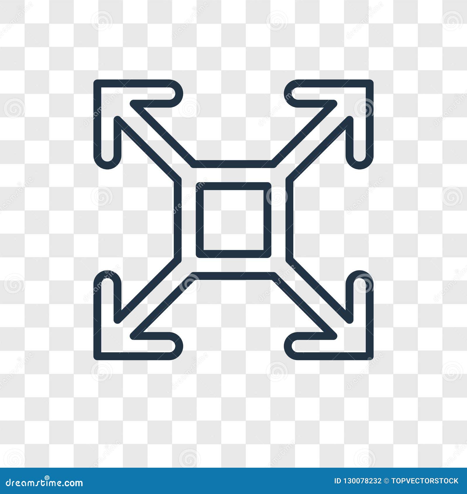 Expand Concept Vector Linear Icon Isolated on Transparent Background ...