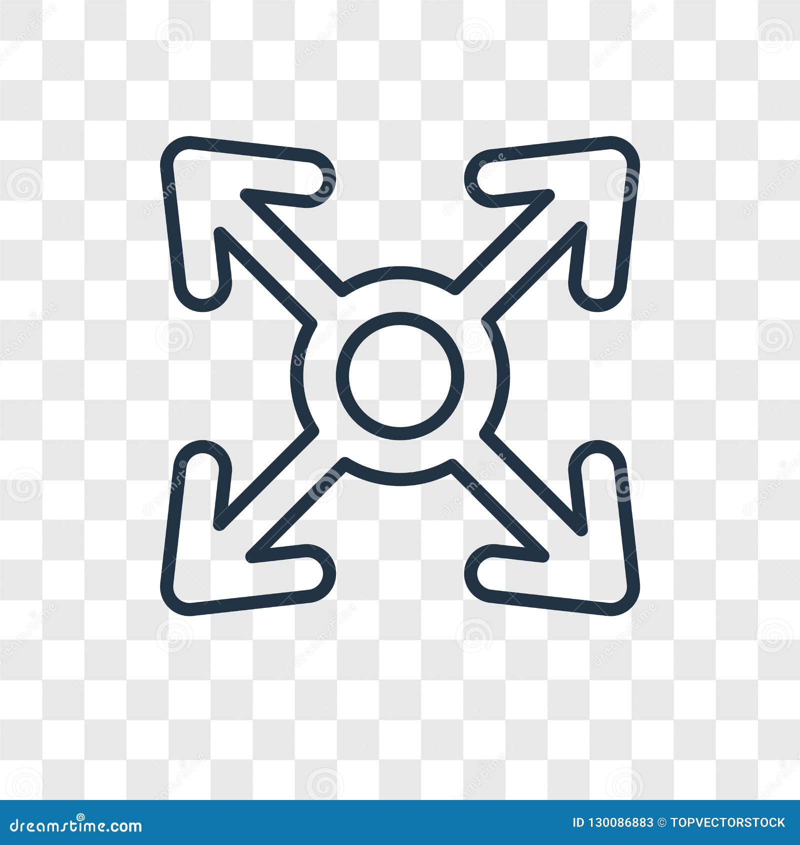 Expand Concept Vector Linear Icon Isolated on Transparent Background ...