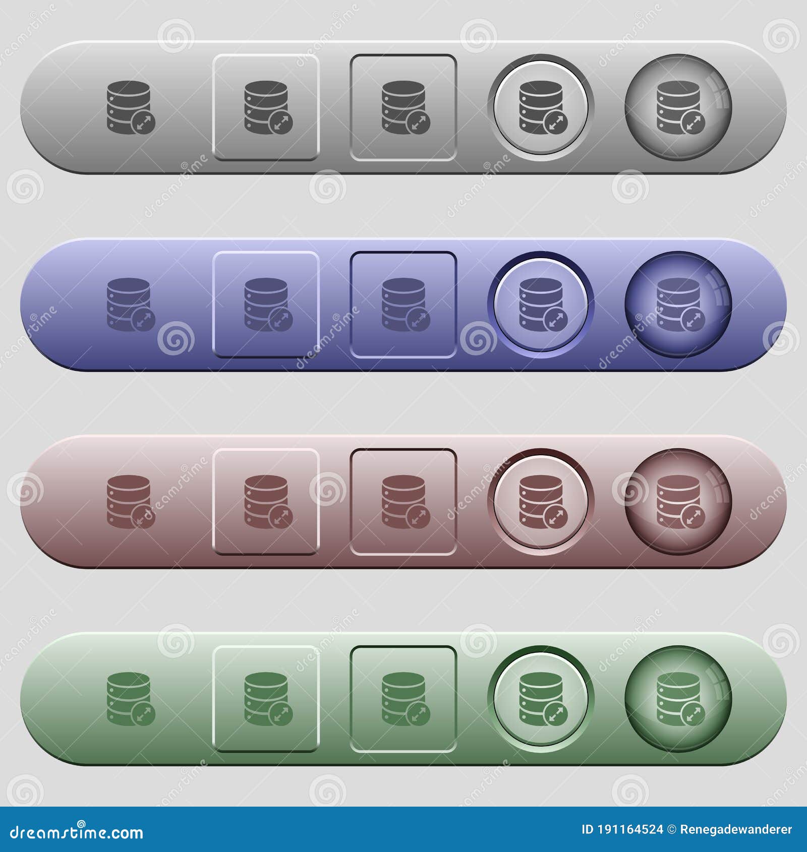 Expand Database Icons on Horizontal Menu Bars Stock Vector ...