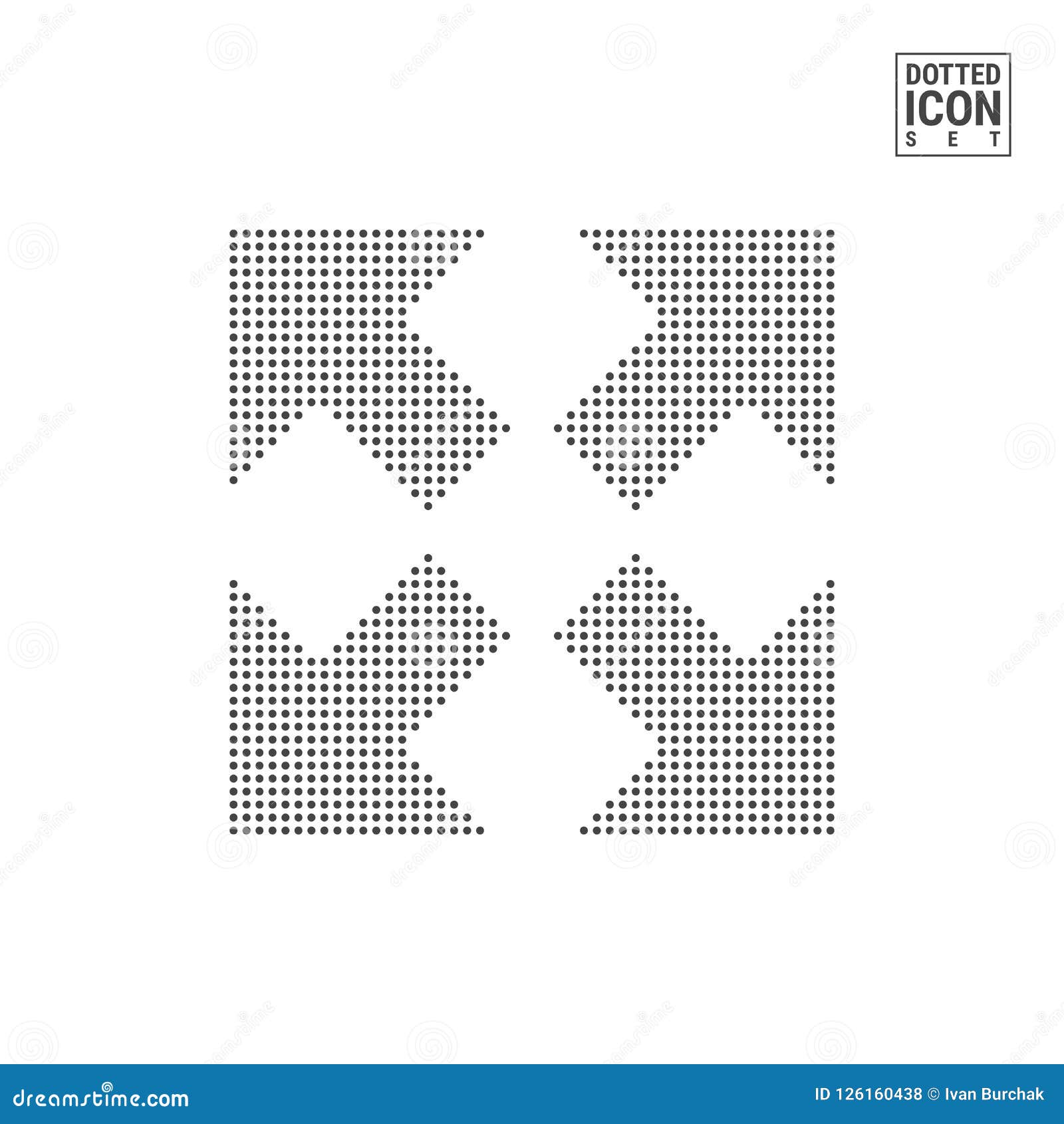 Expand Dot Pattern Icon. Full Screen Dotted Icon Isolated on White ...