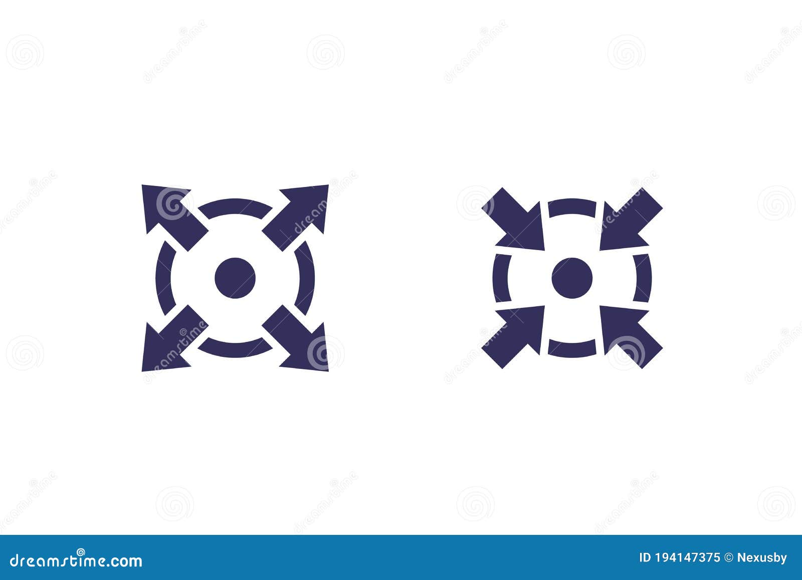 Expand, Extend and Reduce Vector Icon Stock Illustration - Illustration ...