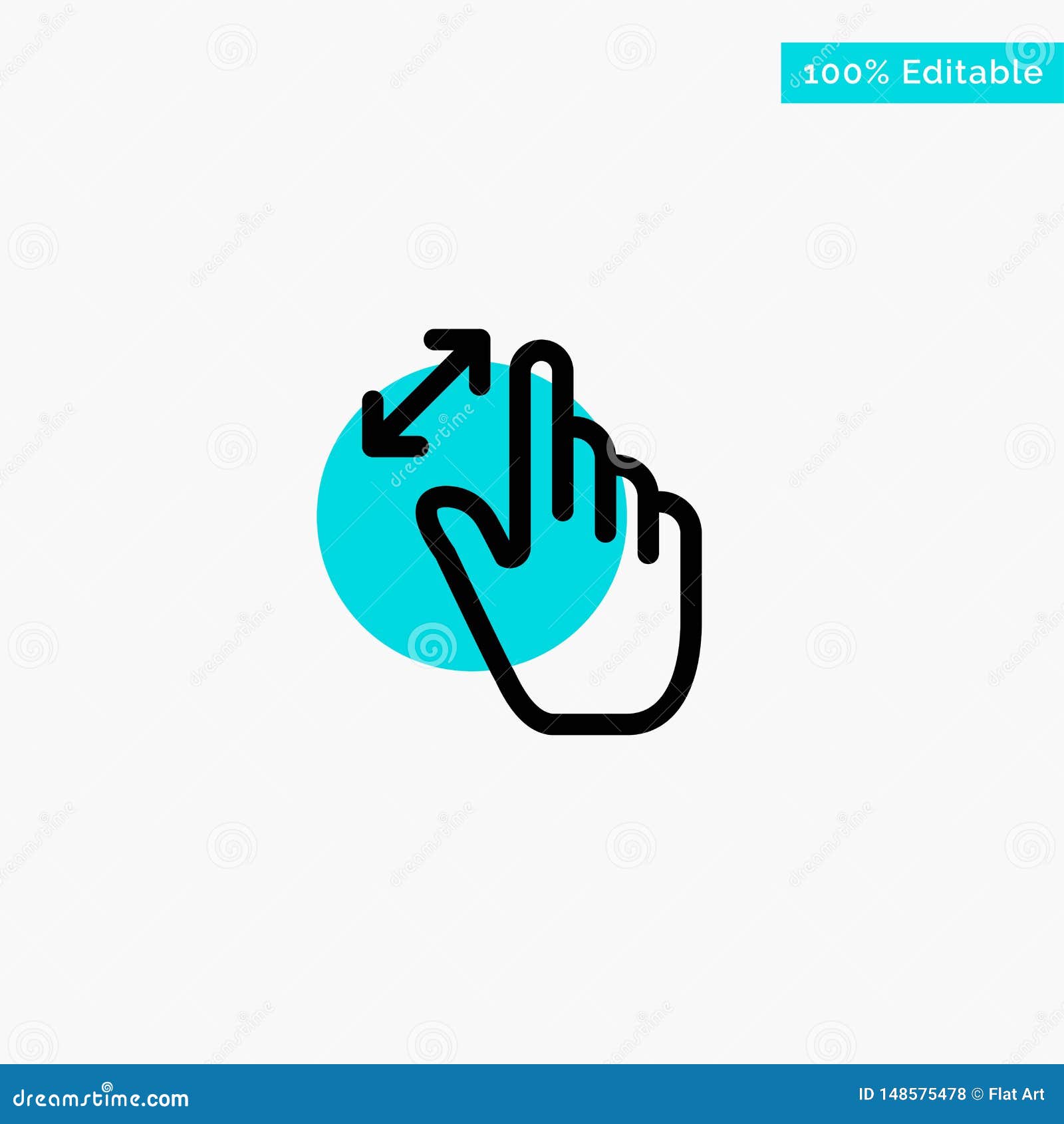 Expand, Gestures, Interface, Magnification, Touch Turquoise Highlight ...