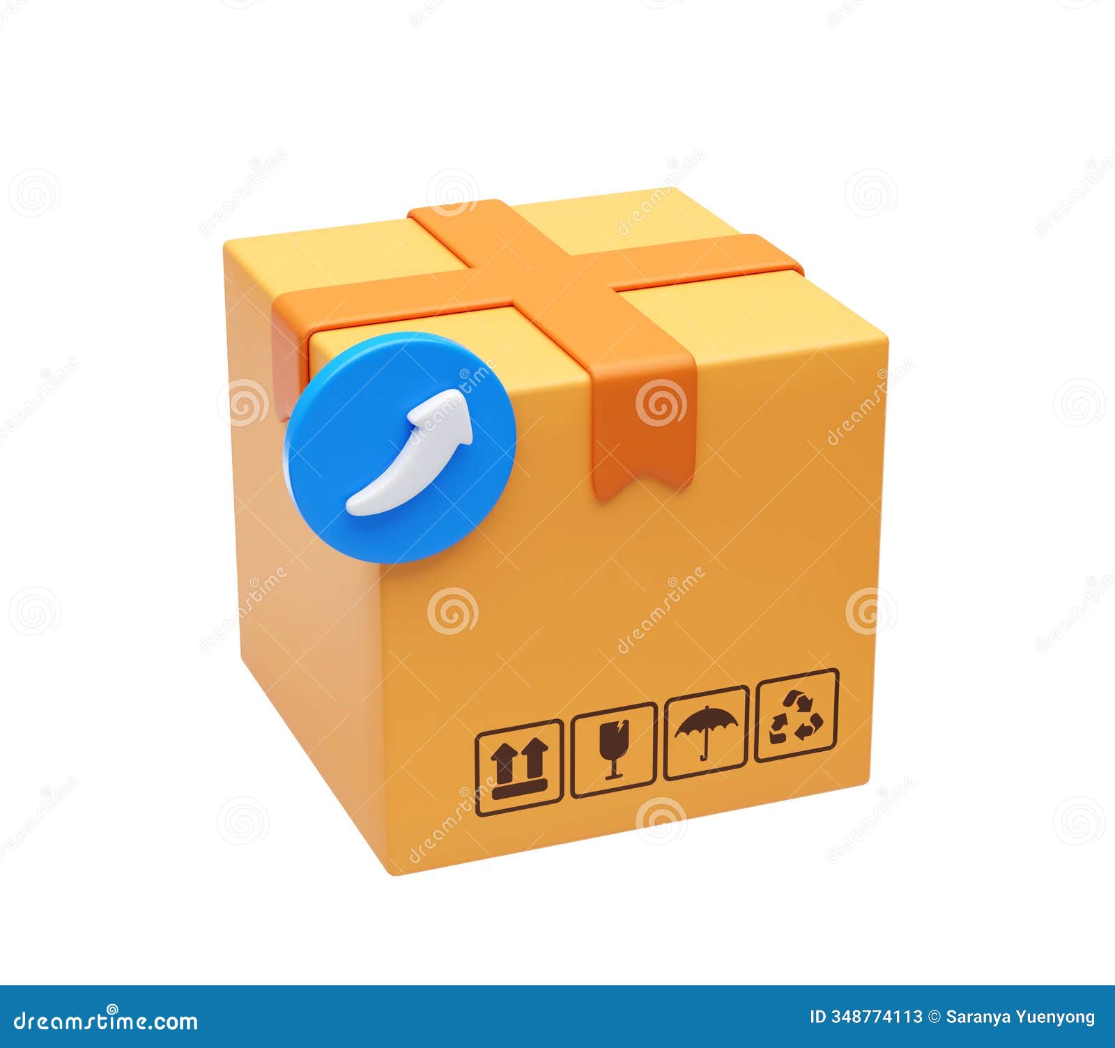 Expand Icon on Cardboard Package 3D Illustration Stock Illustration ...