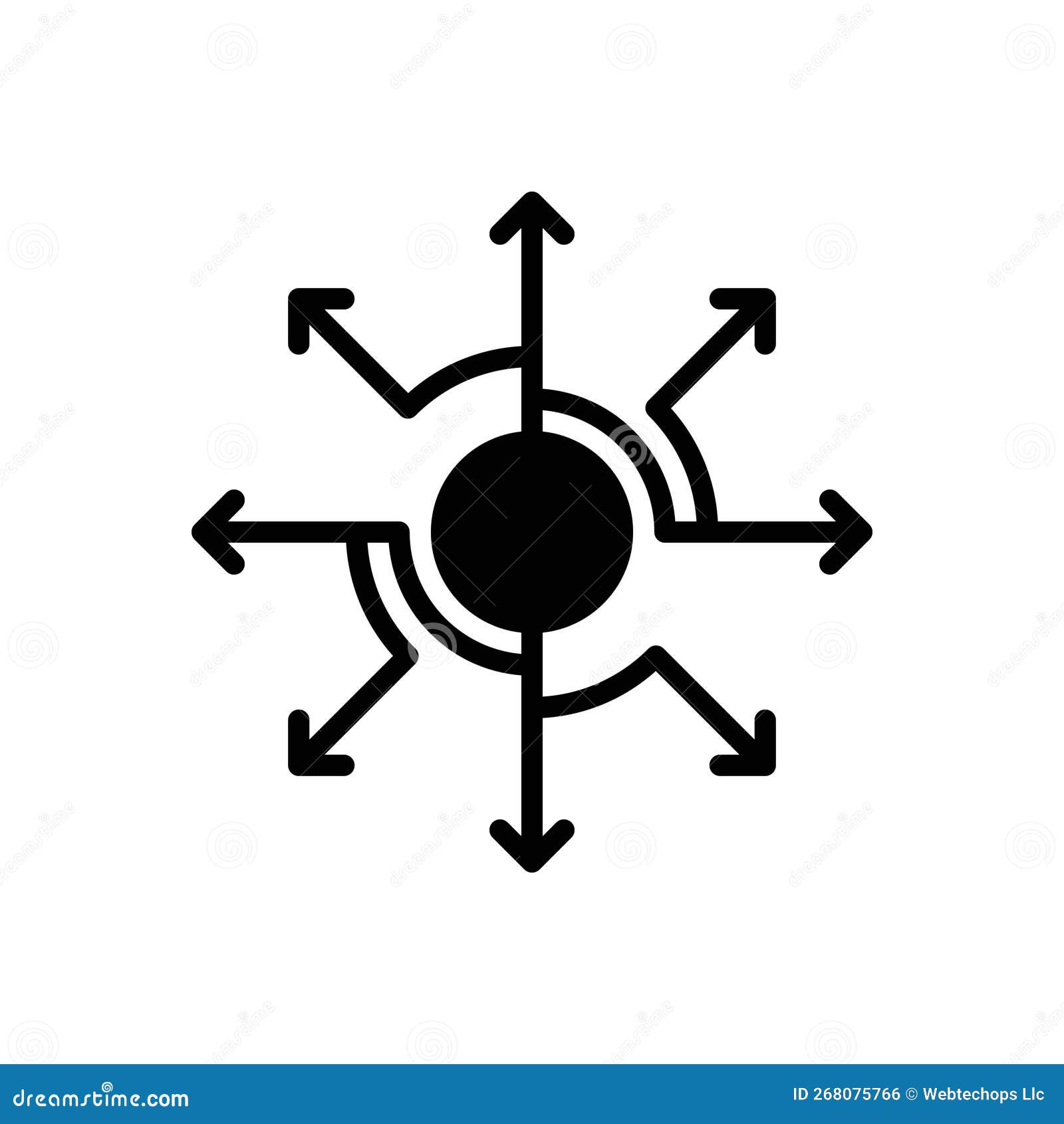 Black Solid Icon for Expand, Circle and Detail Stock Illustration ...