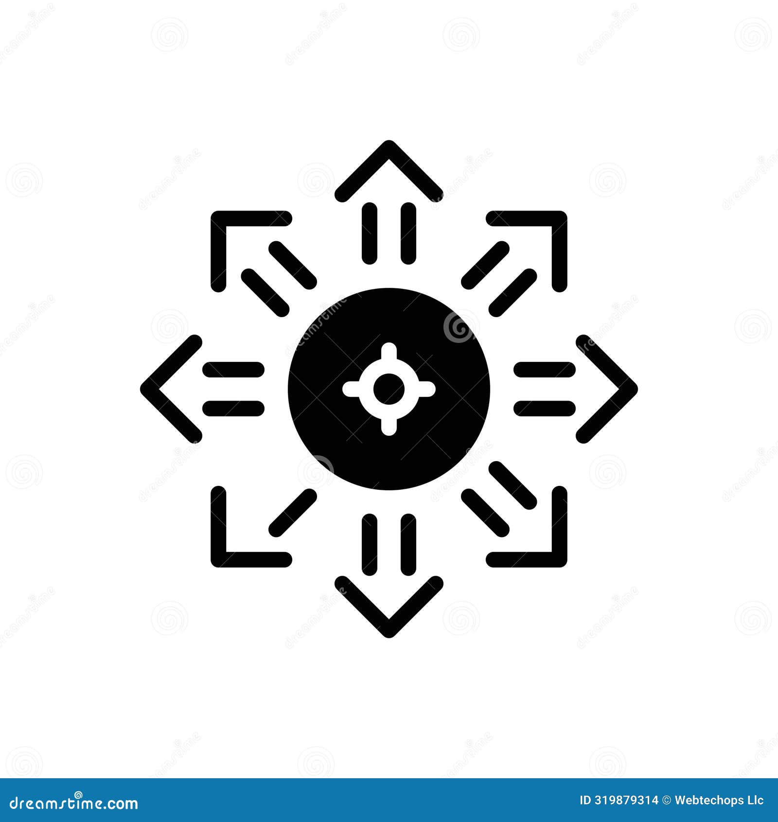Black Solid Icon for Expand, Enhance and Large Stock Illustration ...