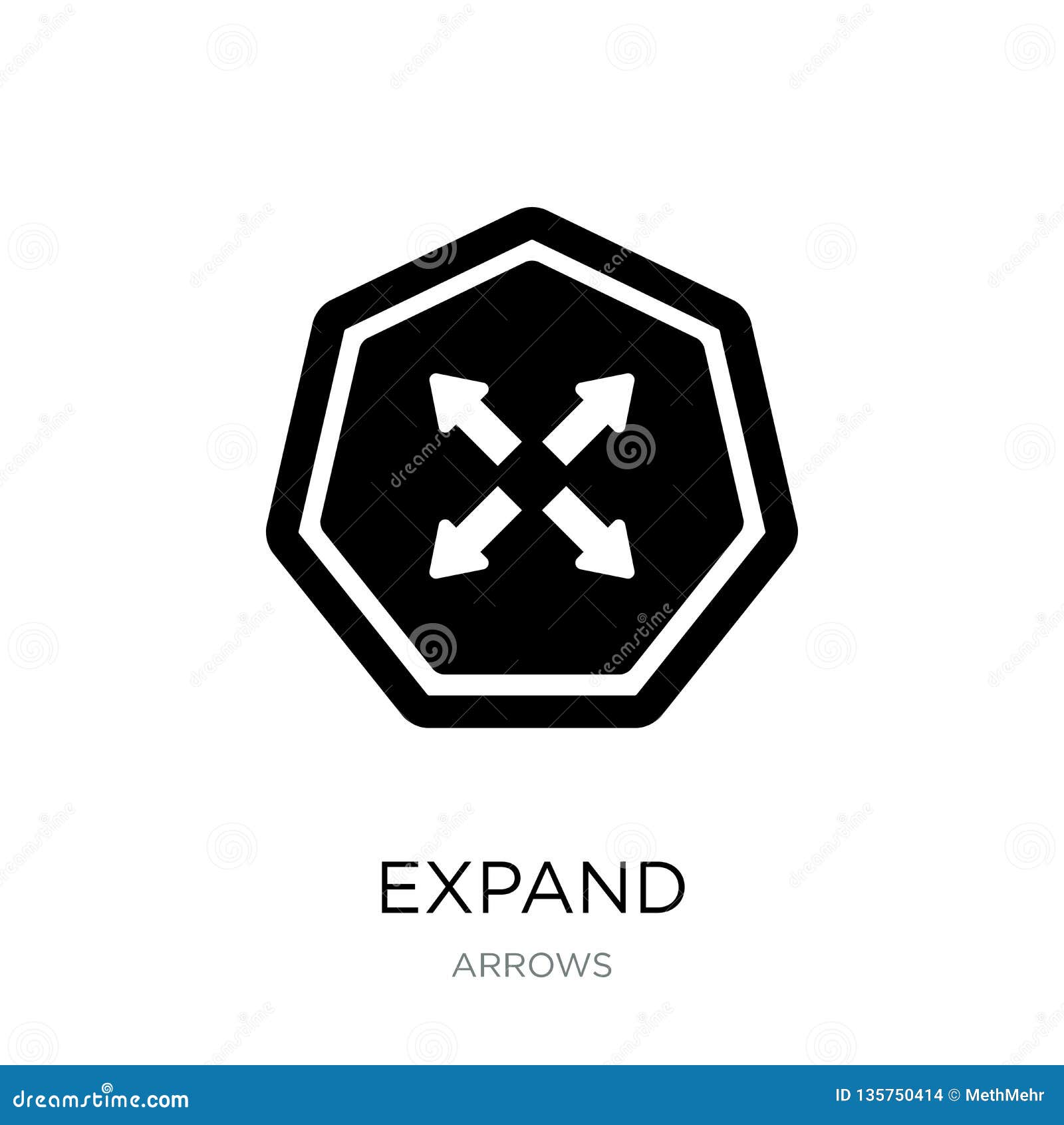 Expand Icon in Trendy Design Style. Expand Icon Isolated on White ...
