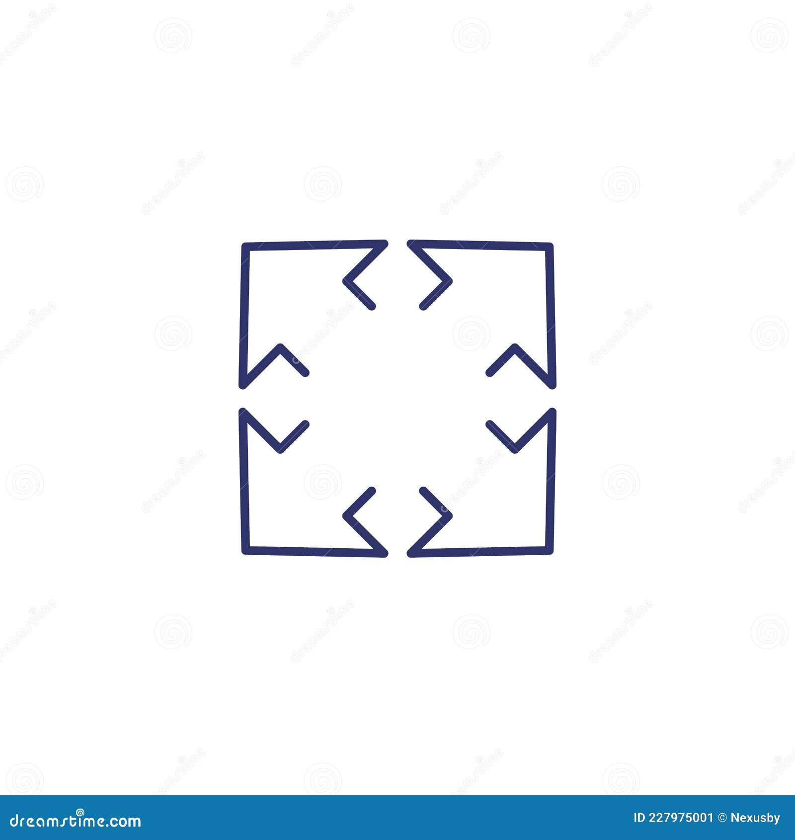 Expand icon on white, line stock vector. Illustration of arrow - 227975001