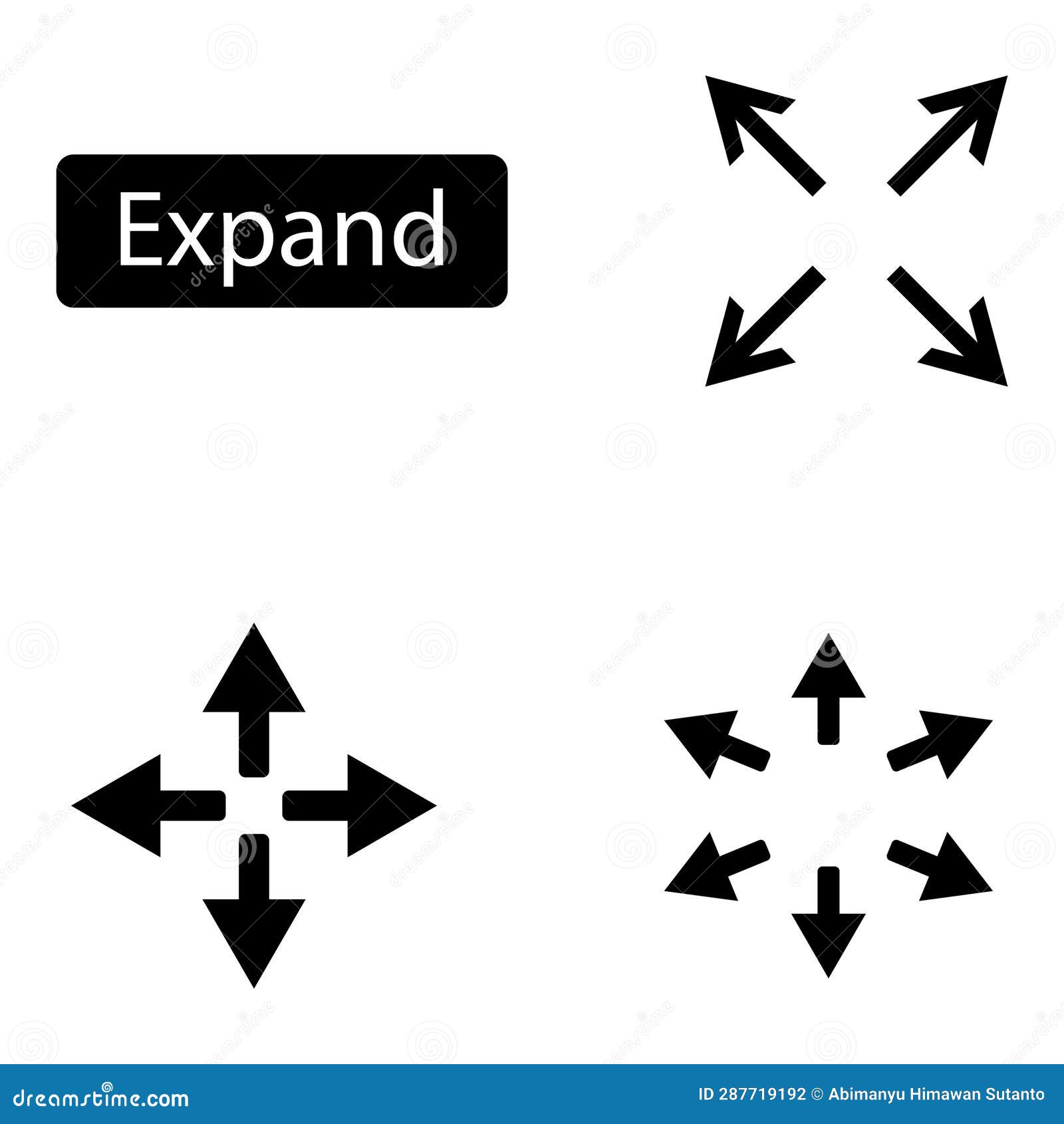 Expand icons vector stock illustration. Illustration of expand - 287719192