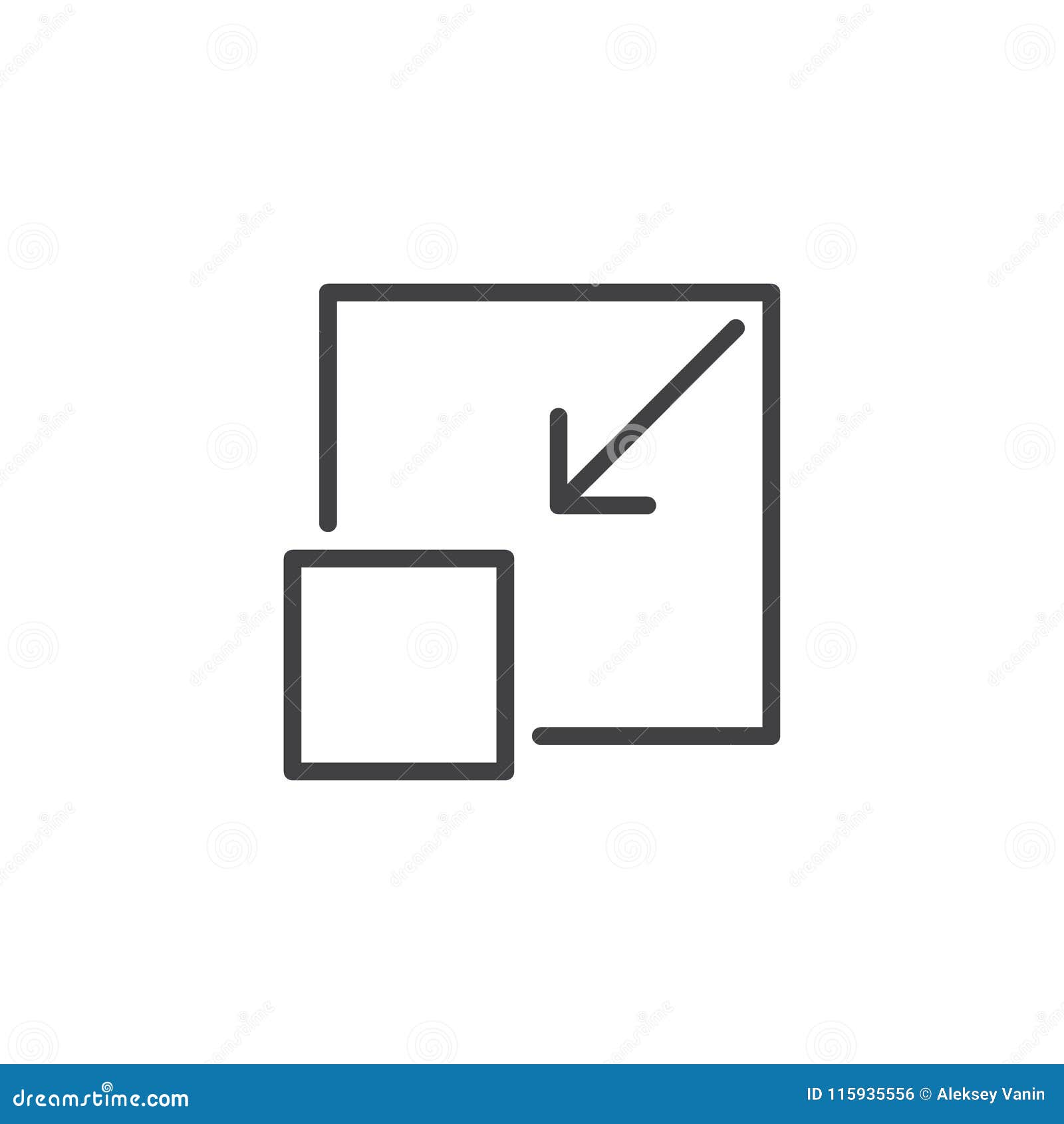 Expand Screen Mode Outline Icon Stock Vector - Illustration of linear ...