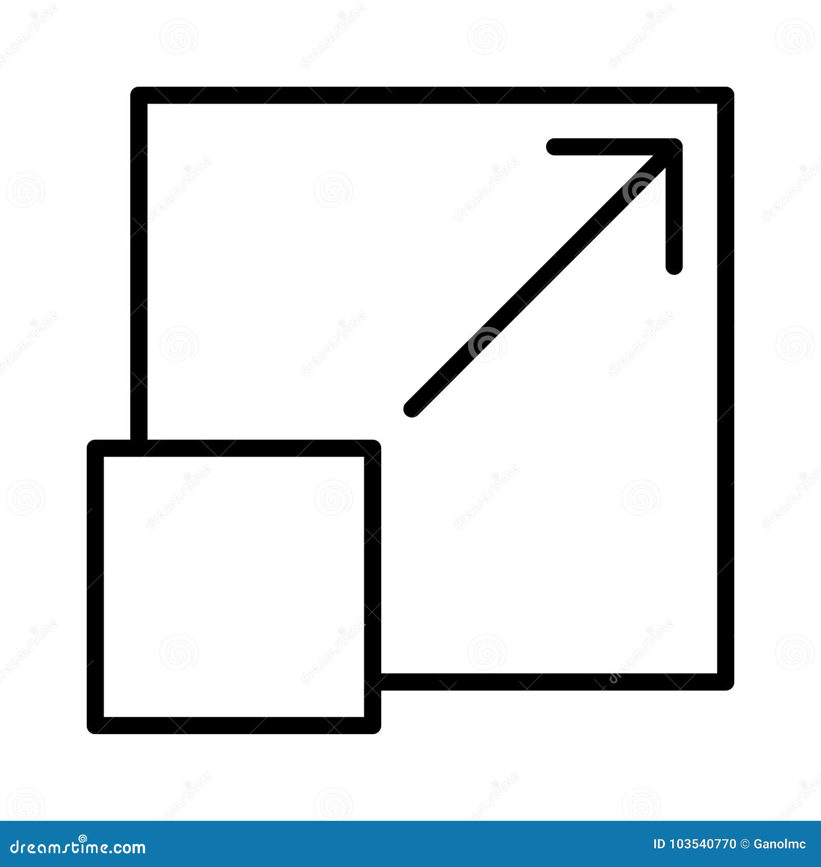 Expand To Full Screen Thin Line Icon. Pictogram Stock Vector ...