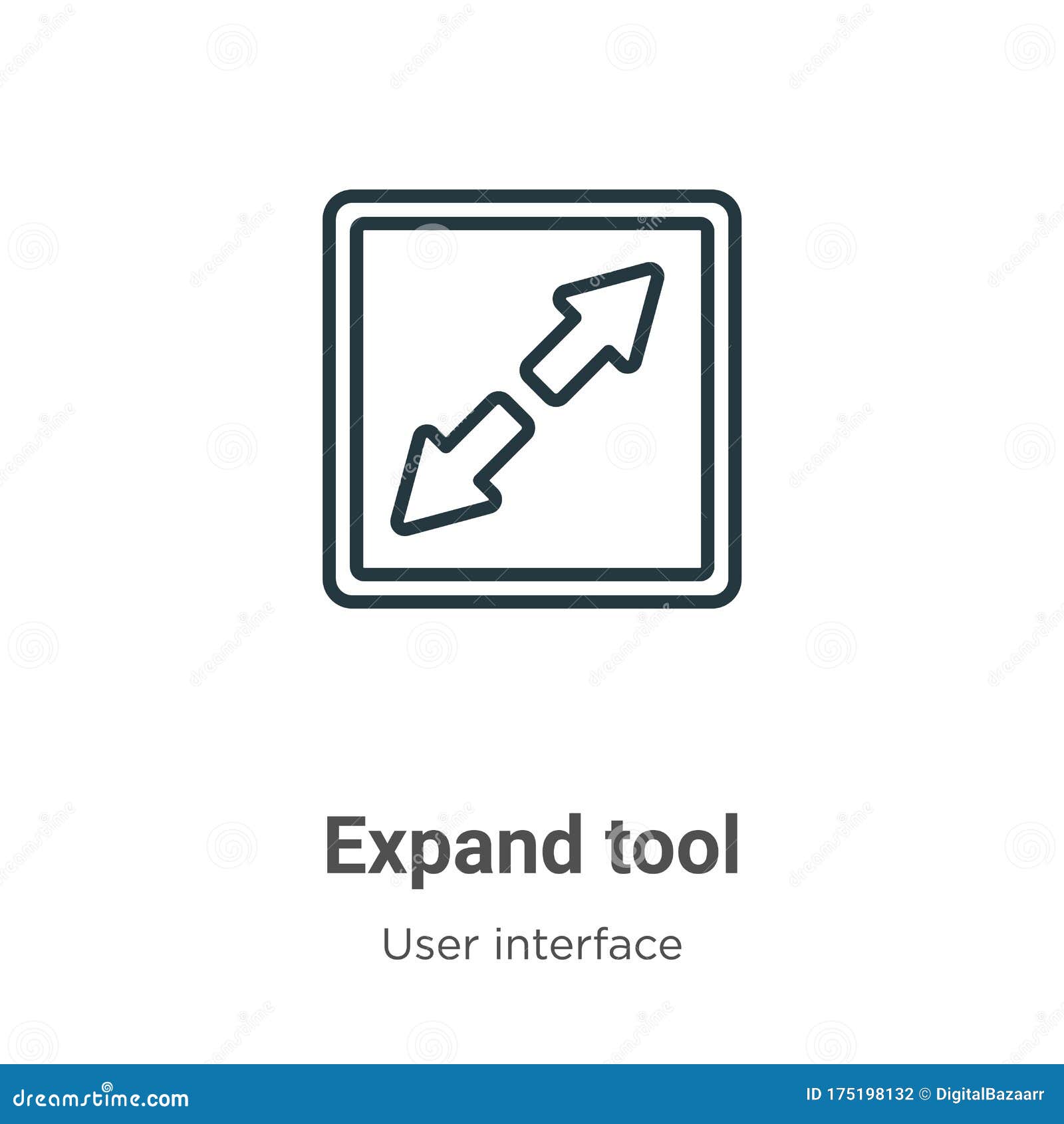Expand Tool Outline Vector Icon. Thin Line Black Expand Tool Icon, Flat ...
