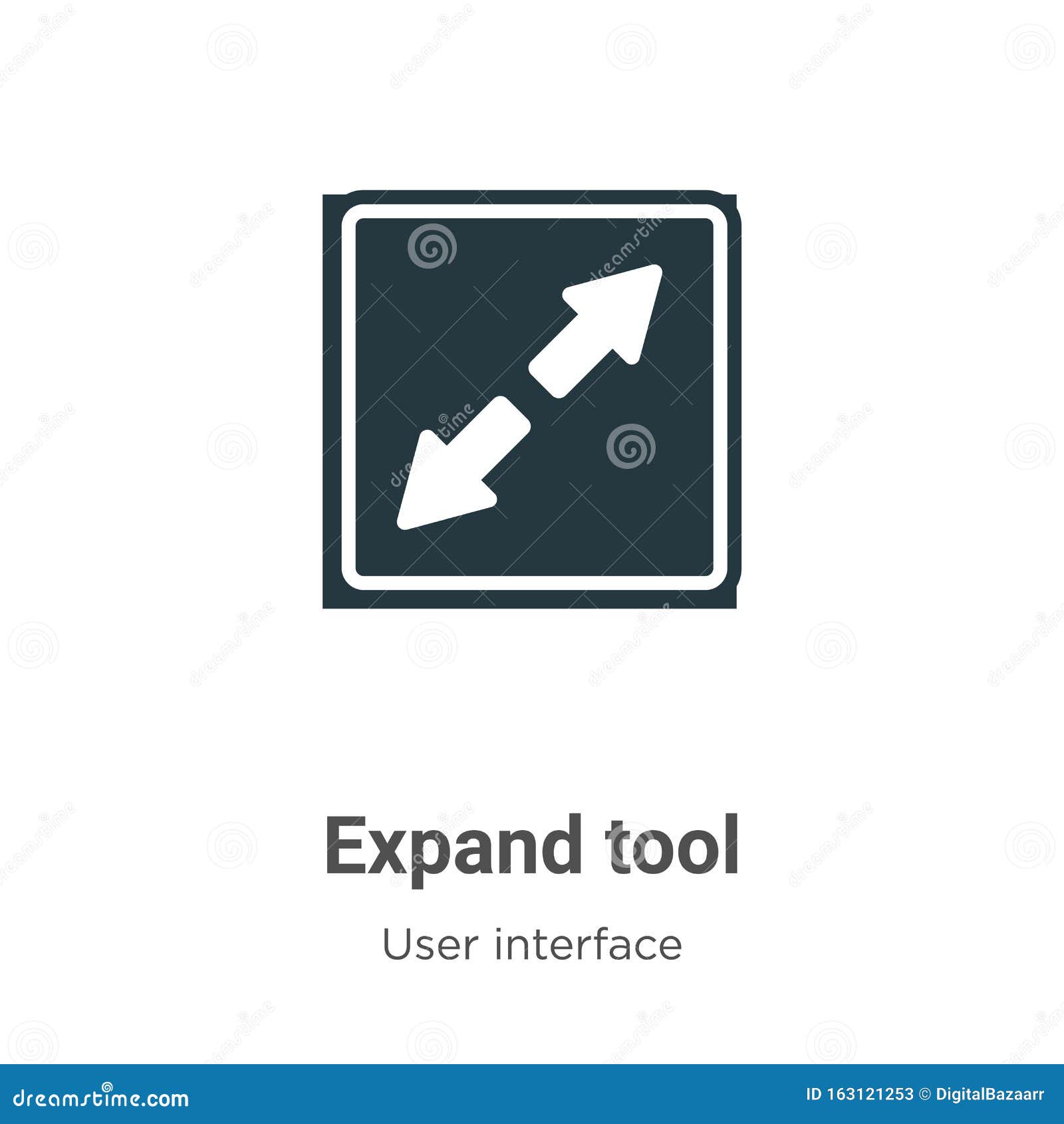 Expand Tool Vector Icon On White Background. Flat Vector Expand Tool ...