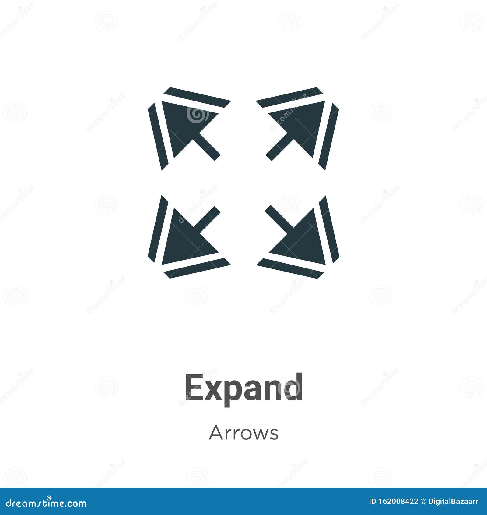 Expand Vector Icon on White Background. Flat Vector Expand Icon Symbol ...