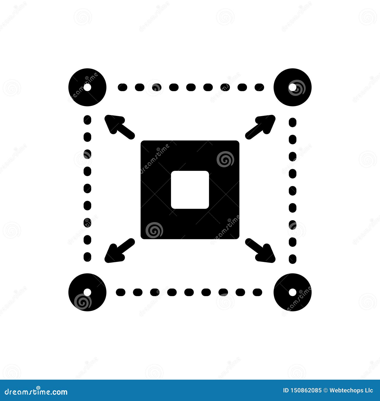 Black Solid Icon for Expandable, Expander and Disseminate Stock Vector ...