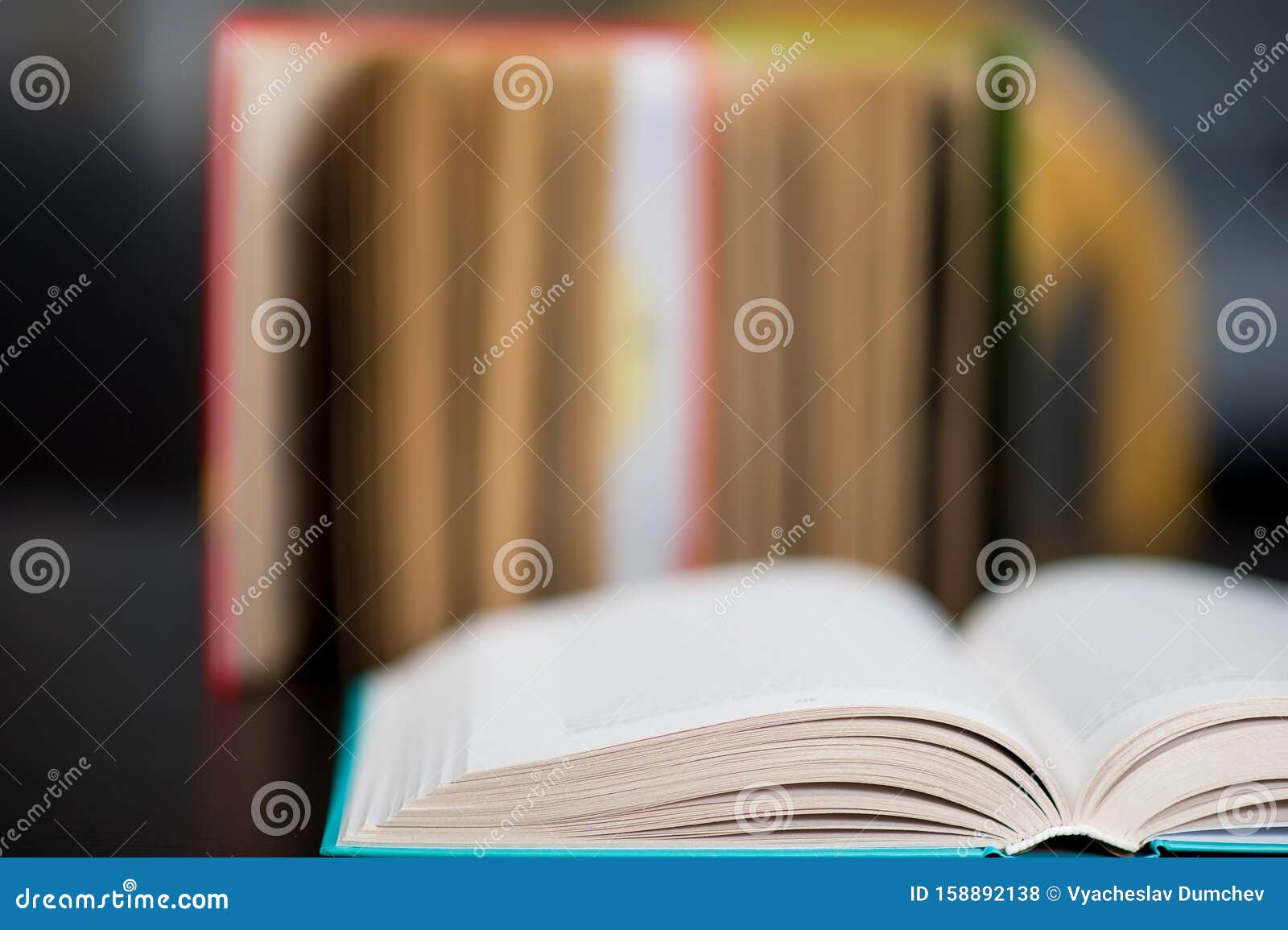 View on the Book Lying on the Table Stock Photo - Image of school ...