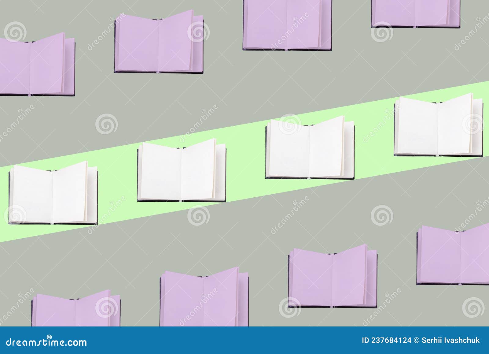 Expanded Books With Blank Pages Seamless Pattern. Royalty-Free Stock ...