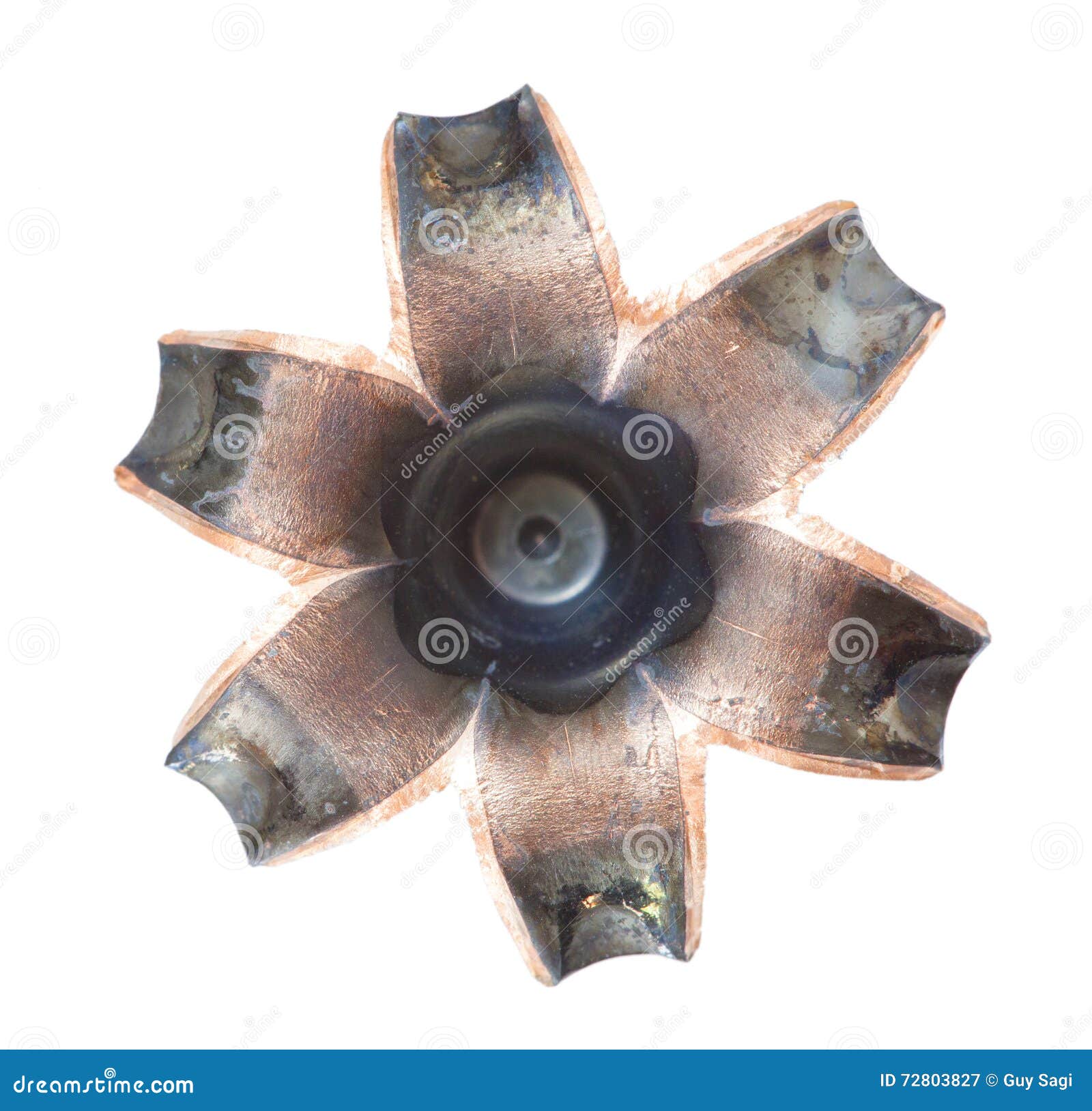 Expanded bullet stock image. Image of copper, ammunition - 72803827