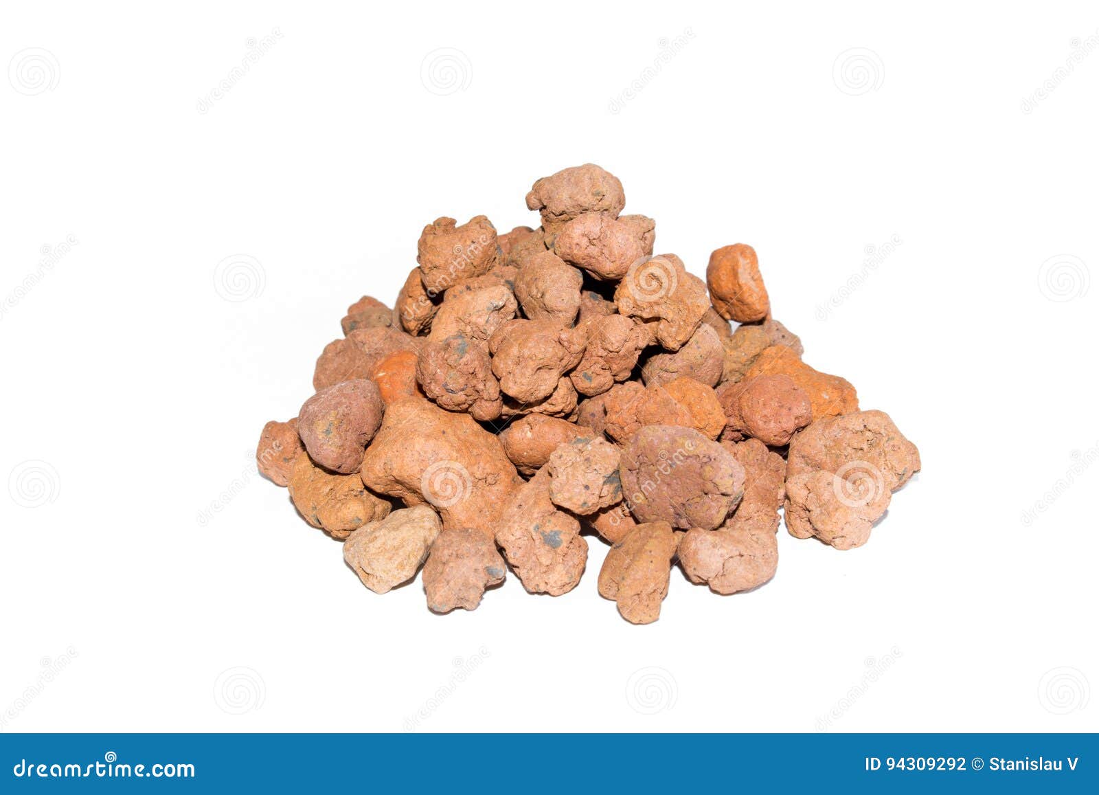 Expanded Clay, Haydite Isolated on White Background. Stock Photo ...
