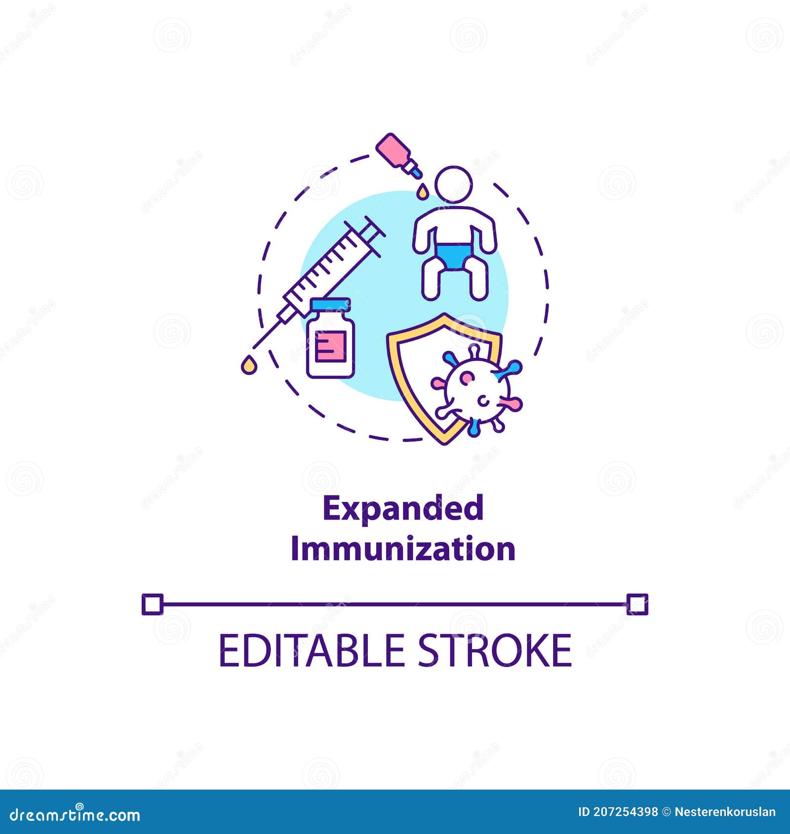 Expanded Immunization Concept Icon Stock Illustration - Illustration of ...