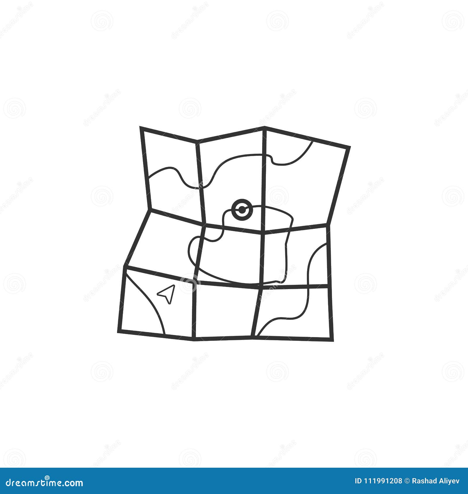 Expanded Map Icon. Element of Navigator Signs for Mobile Concept and ...