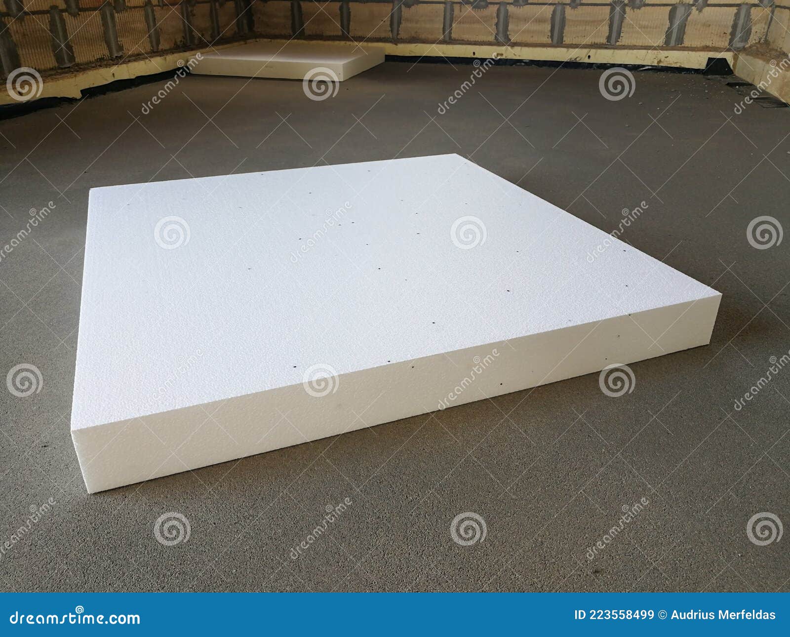 Expanded Polystyrene Layer on Concrete Subfloor Stock Image - Image of ...
