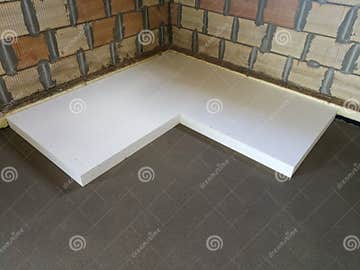 Expanded Polystyrene Layer on Concrete Subfloor Stock Photo - Image of ...