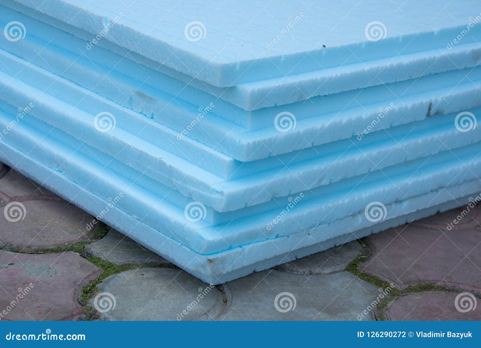Expanded Polystyrene, Polystyrene Insulation Boards Closeup Stacked ...