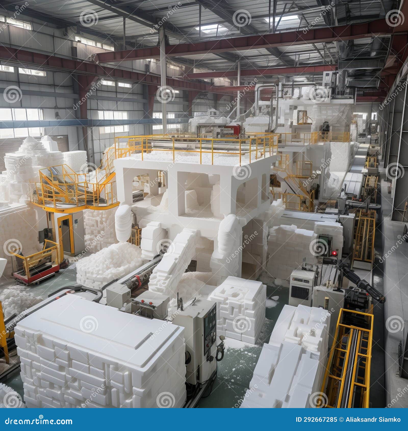 Expanded Polystyrene Production Line Stock Illustration - Illustration ...