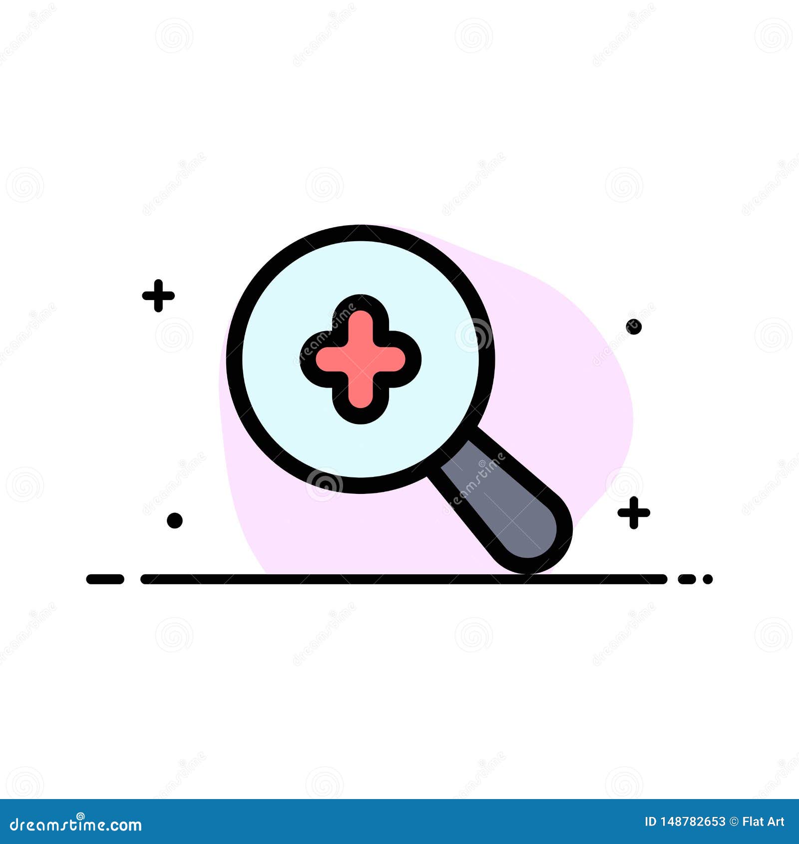 Expanded, Search, Plus Business Flat Line Filled Icon Vector Banner ...