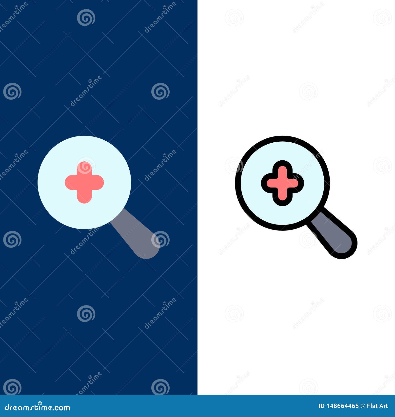 Expanded, Search, Plus Icons. Flat and Line Filled Icon Set Vector Blue ...