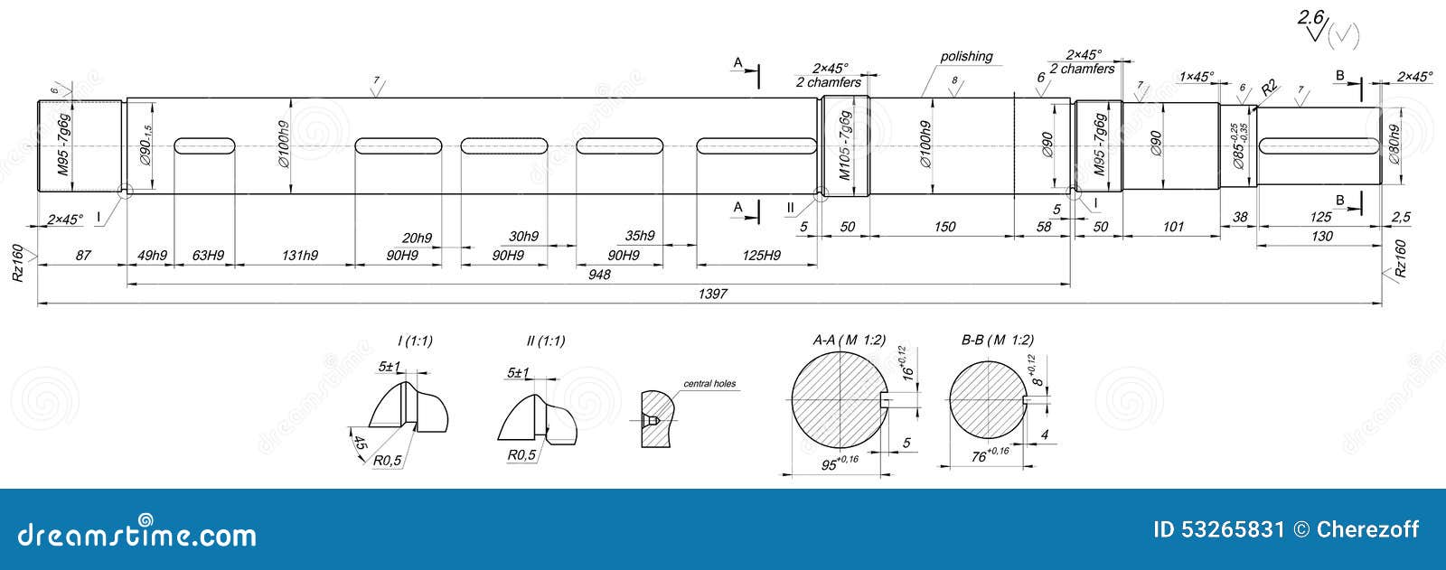 Expanded Shaft Sketch With Chamfers And Radius Cartoon Vector ...