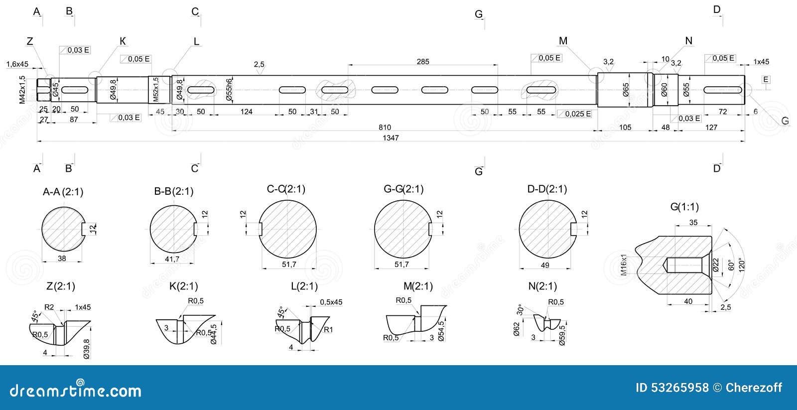 Expanded Shaft Sketch With Chamfers And Radius Cartoon Vector ...