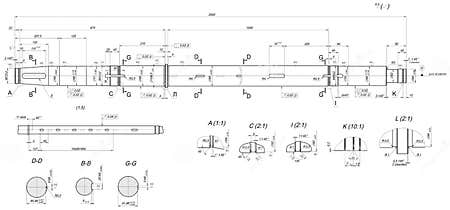 Expanded Shaft Sketch with Slots Stock Vector - Illustration of ...