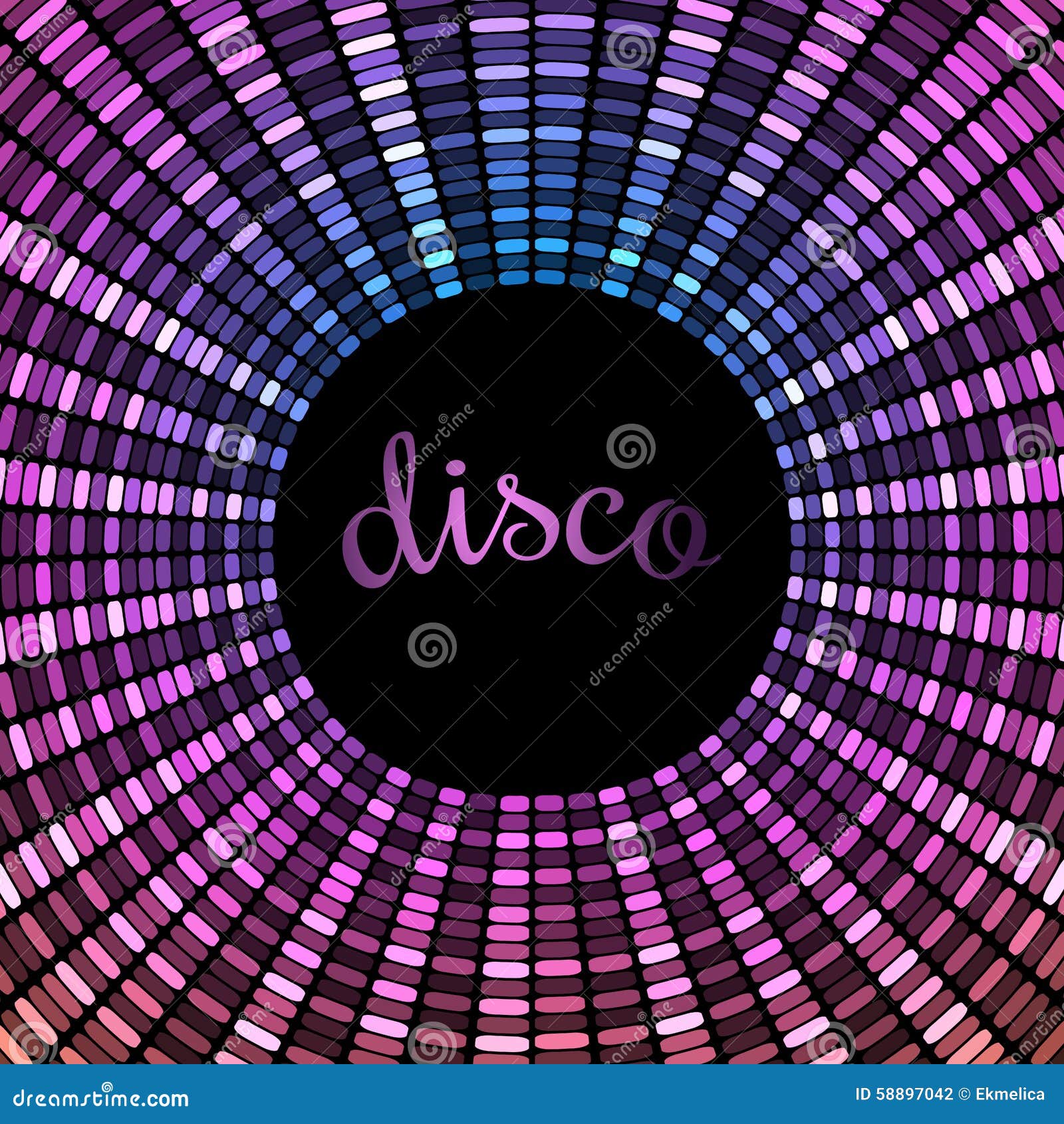 Expanding Circular Violet Disco Pattern Stock Vector - Illustration of ...