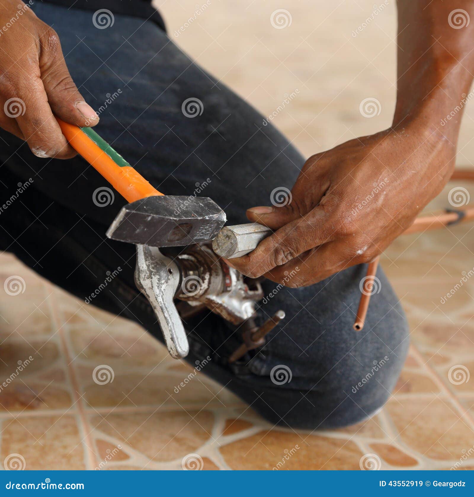 Expanding copper pipe stock image. Image of copper, expand - 43552919