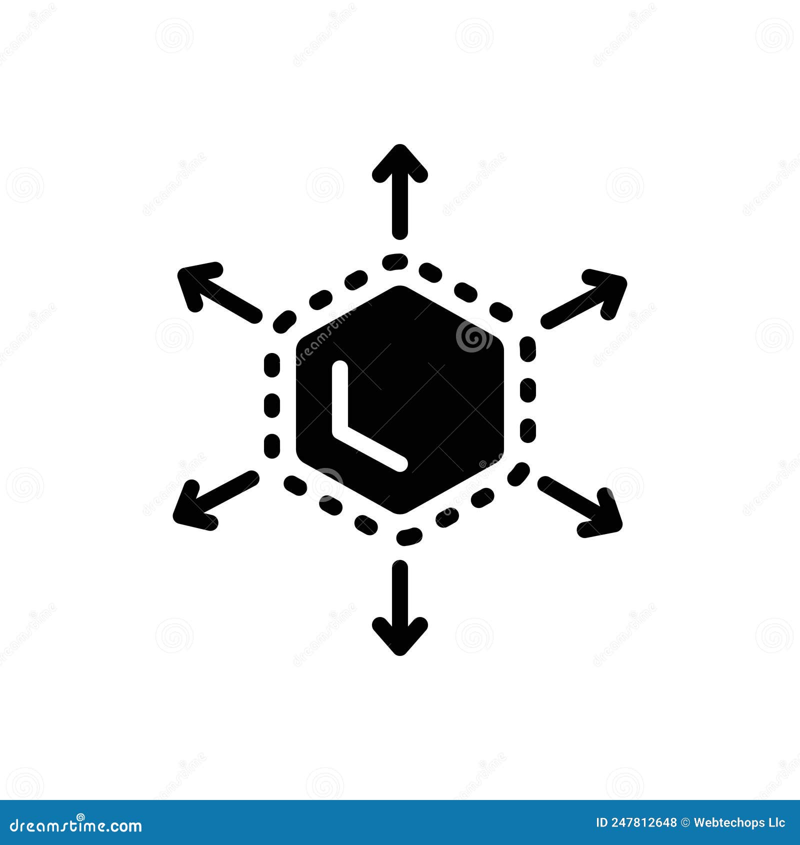 Black Solid Icon for Expanding, Increase in Size and Enlarge Stock ...