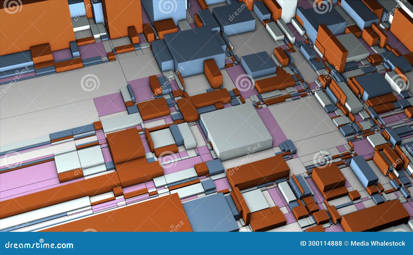 Expanding Surface with Colorful Blocks of Different Size. Motion ...