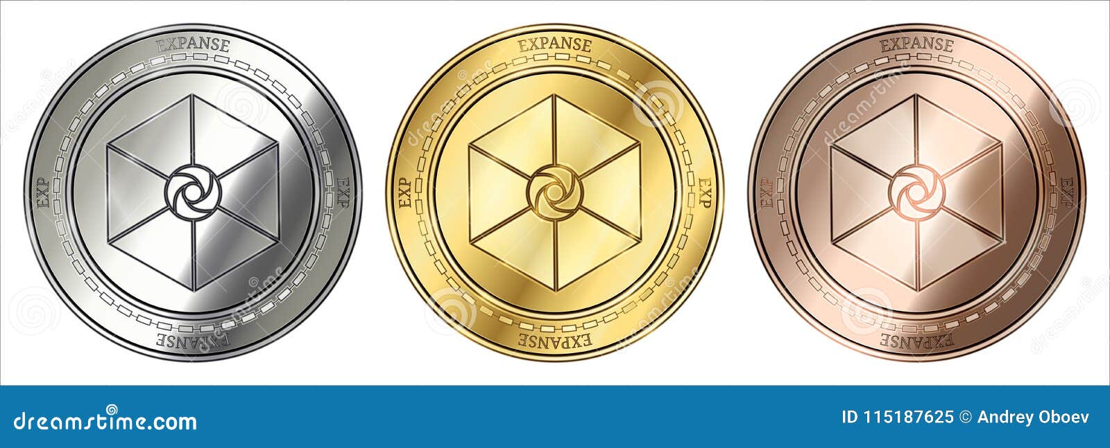 Expanse EXP coin set. stock vector. Illustration of background - 115187625