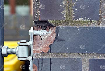 Expansion Bolt in Brick Hole - Side View Stock Photo - Image of stud ...