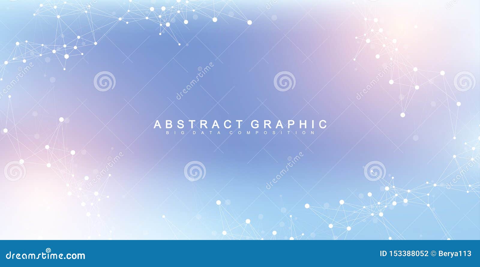 Expansion Of Life. Blue Explosion Background With Connected Line And ...